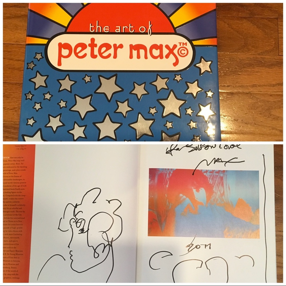 Peter Max Book With Signature And Drawing. - Gem